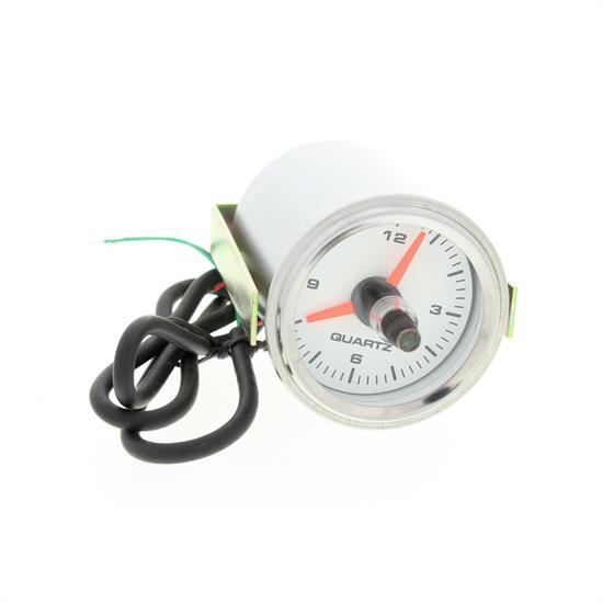 Speedway White Face Dash Clock, 2-1/16 Inch