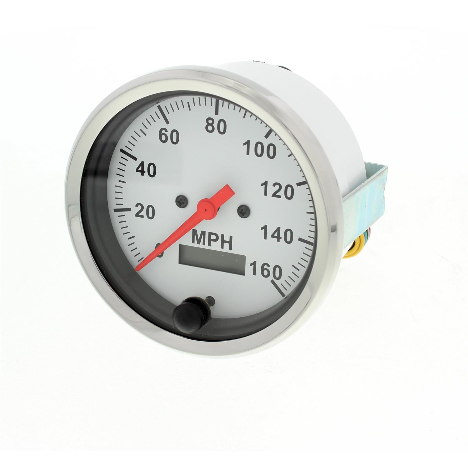 Speedway Speedometer Gauge, White Face, 3-3/8, Electric