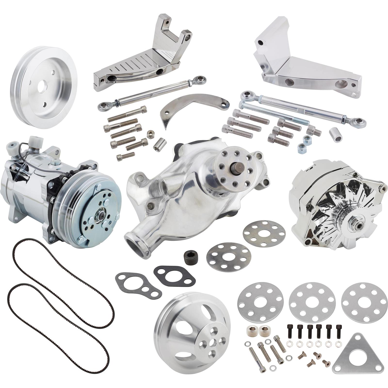 Small Block Chevy Outboard Drive Kits, Alternator & A/C