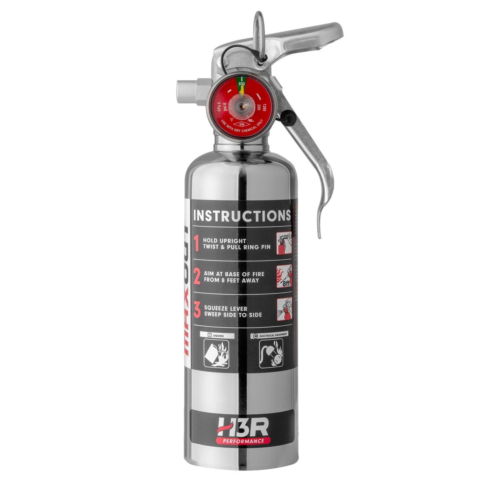 H3R Performance MX100C Max-Out 1.0 Lb. Fire Extinguisher, Chrome