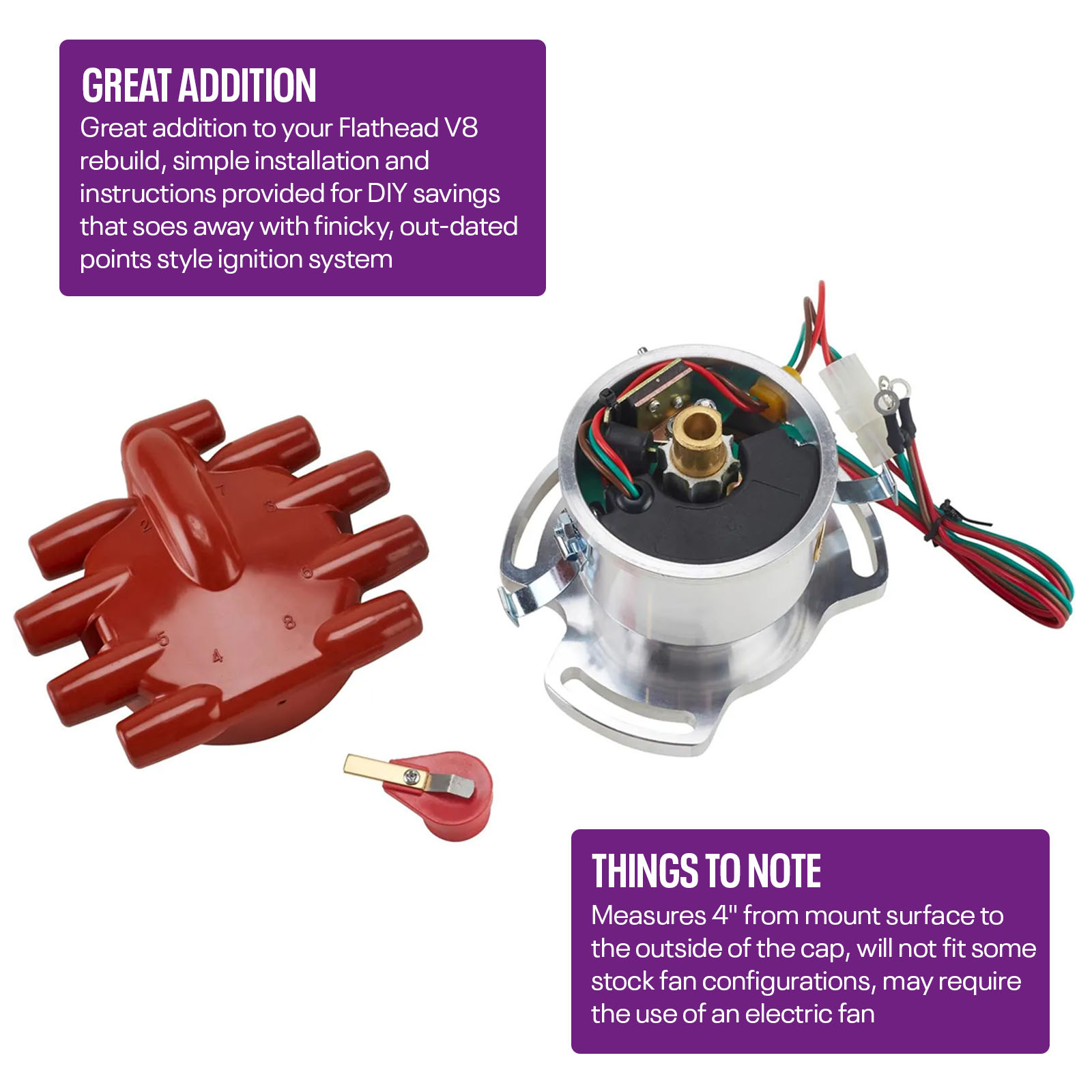 1932-41 Ford Flathead 3 Bolt Electronic Distributor