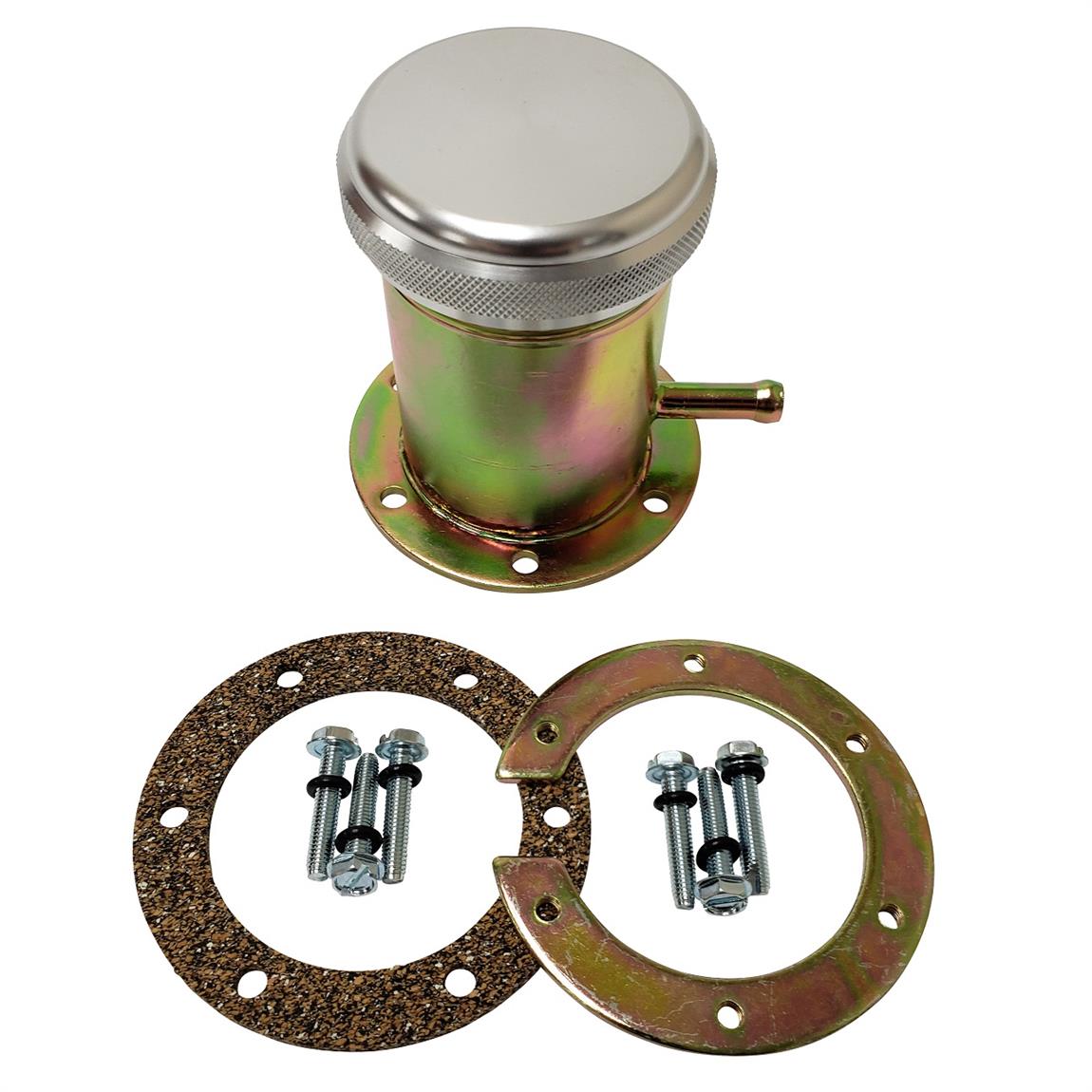 Tanks PBC-V Bolt On Fuel Neck/Billet Cap W/ 3"" Tall Neck, Vented