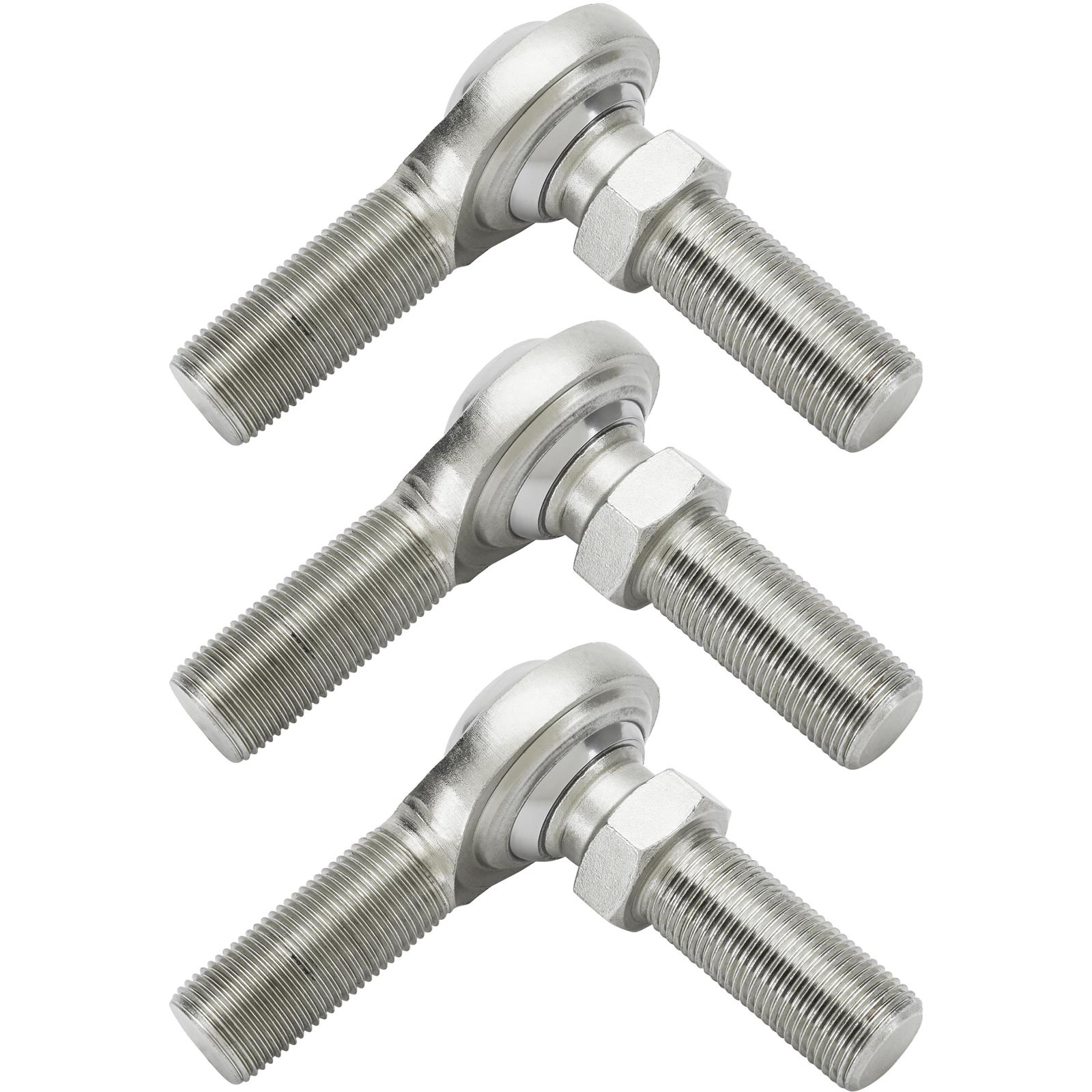Steel 3/4 Inch RH Male Heim Joint Rod Ends with Stud, 3 Pack