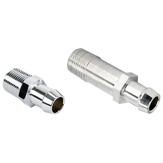 Short Chrome/Long Aluminum Heater Hose Fitting Kit, 5/8 Inch Hose