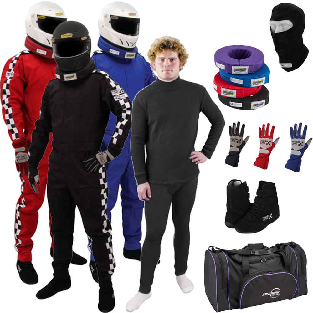 Finishline Ultra Racer Safety Kit, Underwear/1-Layer 1-Piece Suit