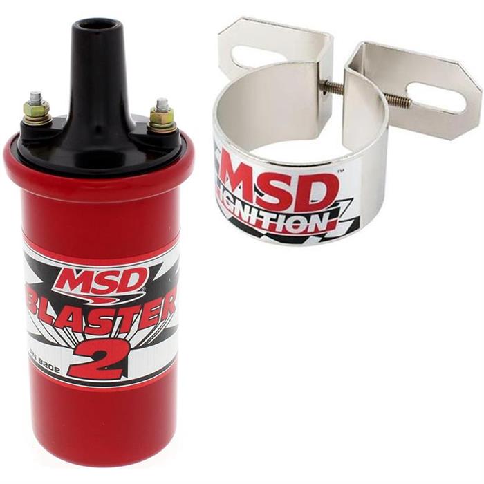 MSD 8202 Blaster 2 Ignition Coil with 8213 Coil Bracket