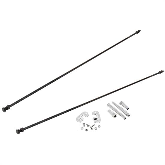 1932-36 Ford Black Radiator Support Rod Kit with Brackets