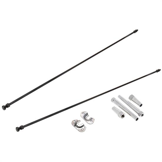 1932-36 Ford Black Radiator Support Rod Kit with Brackets
