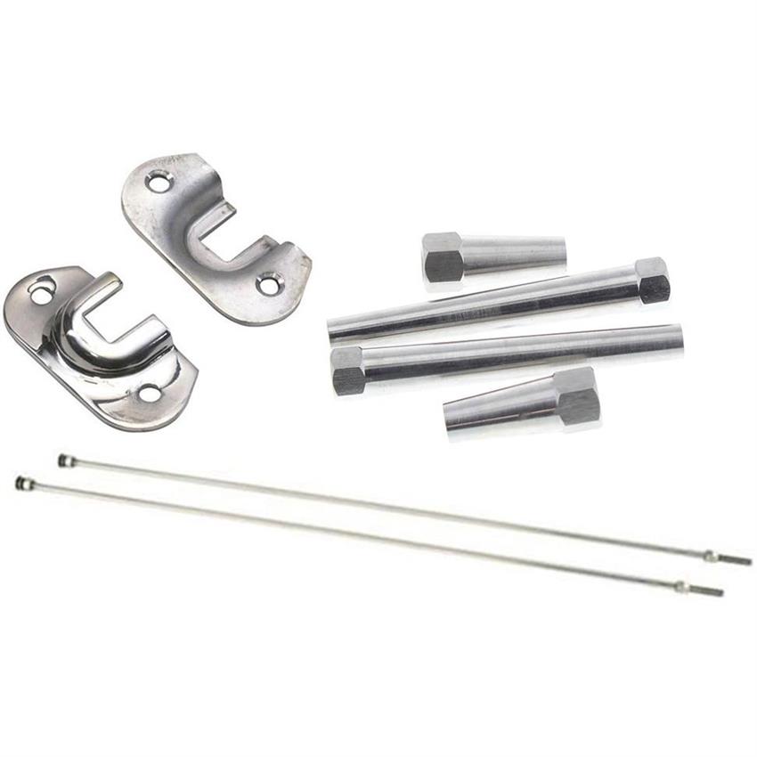 1932-36 Ford Stainless Radiator Support Rod Kit with Brackets