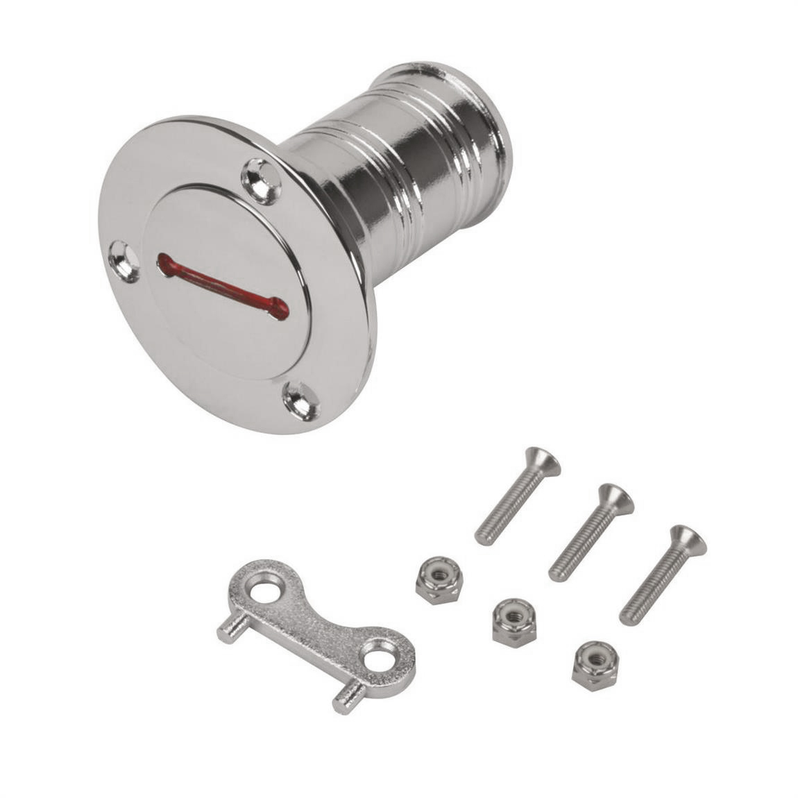 Stainless Steel Flush Mount Fuel Filler Neck w/12 Inch Hose Kit