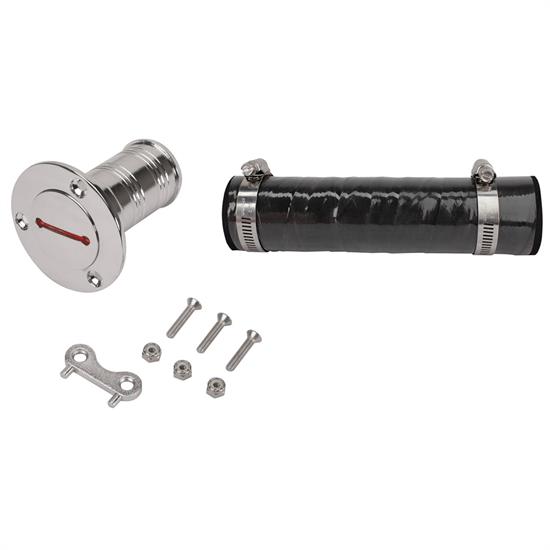 Stainless Steel Flush Mount Fuel Filler Neck w/12 Inch Hose Kit