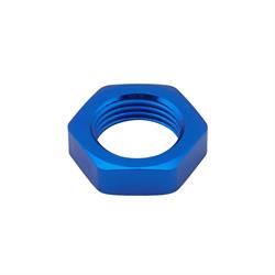 Straight Aluminum Bulkhead Flare Fitting and Jam Nut, Blue, -8AN