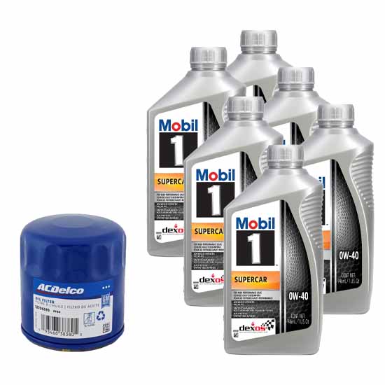 Mobil 1 Dexos R 0W40/AC Delco PF64 Filter Oil Change Kit, 6 qt.