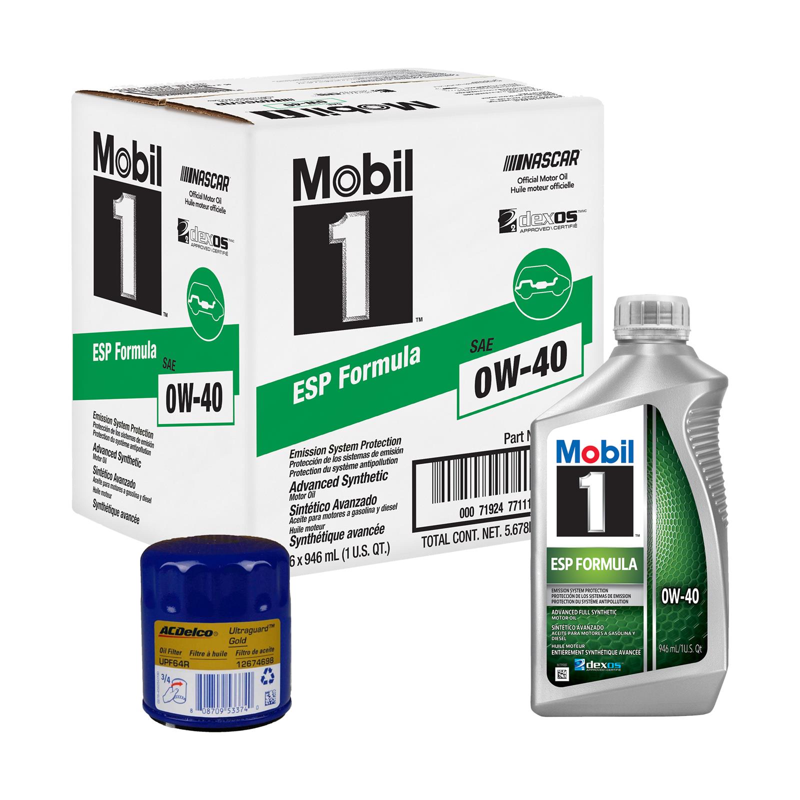 Mobil 1 ESP 0W40/AC Delco UPF64R Filter Oil Change Kit, 6 Quart