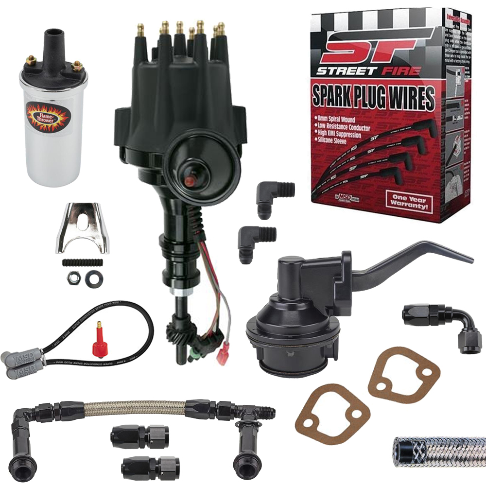 SBF 289/302 Ready-to-Run Ignition/Fuel Delivery Kit, -6AN, Black