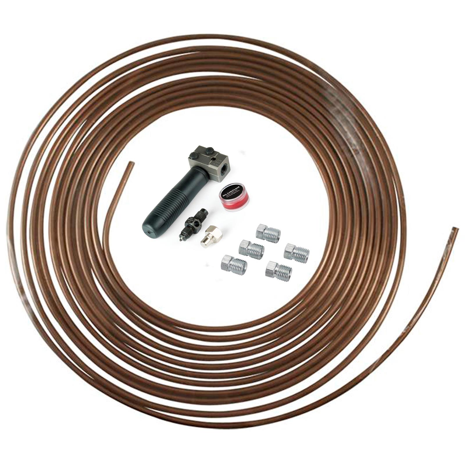 Speedway 3/16 Inch Inv Flare 25 Ft Brake Line Kit w/ Flare Tool
