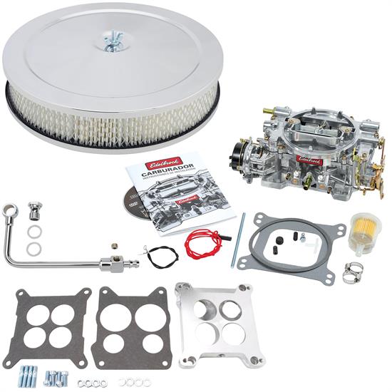 Edelbrock 1406 Performer 600CFM Carb w/Fuel Line/Adapter/Filter
