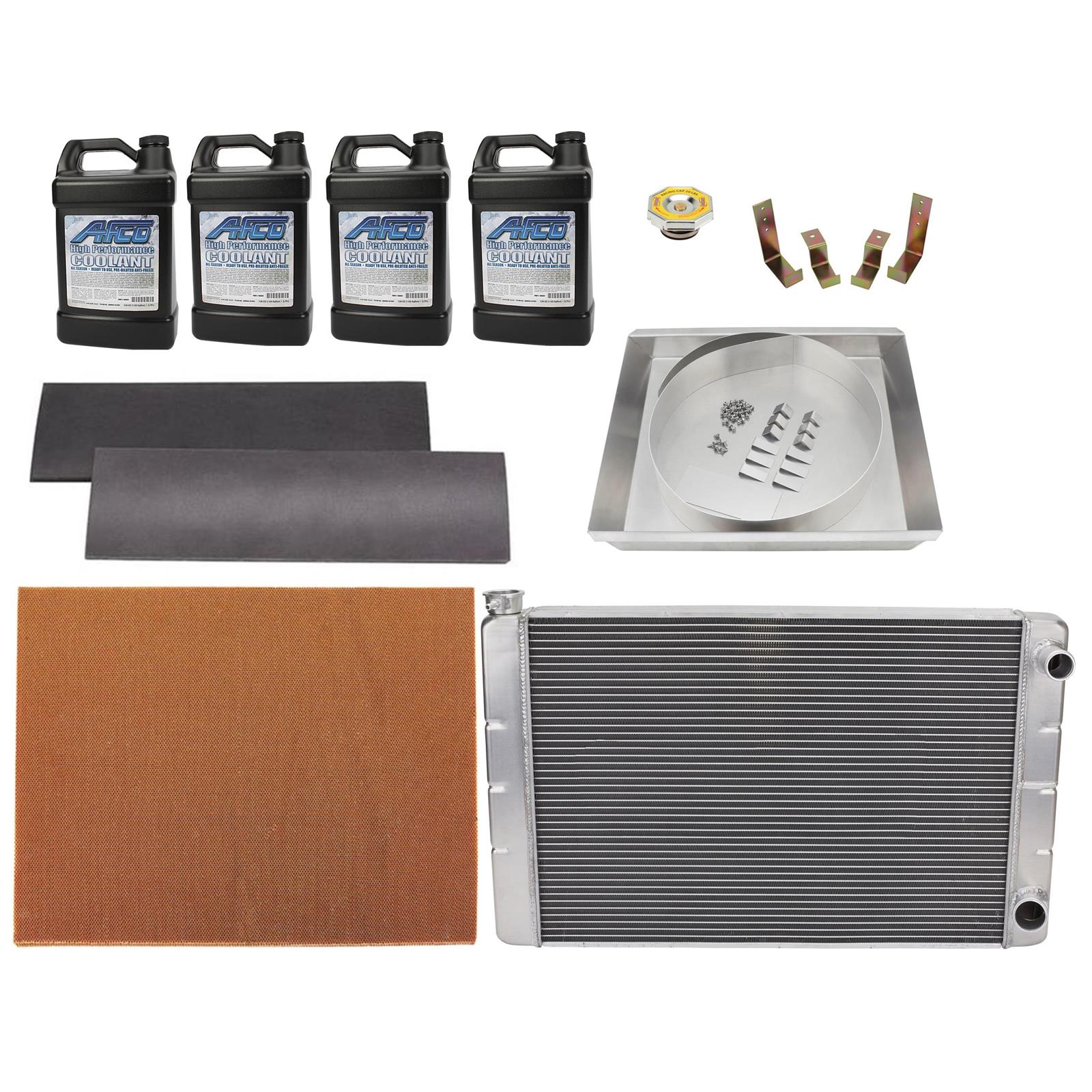 Chevy Double Pass Alum Radiator and Fan Shroud Install Kt 22 In