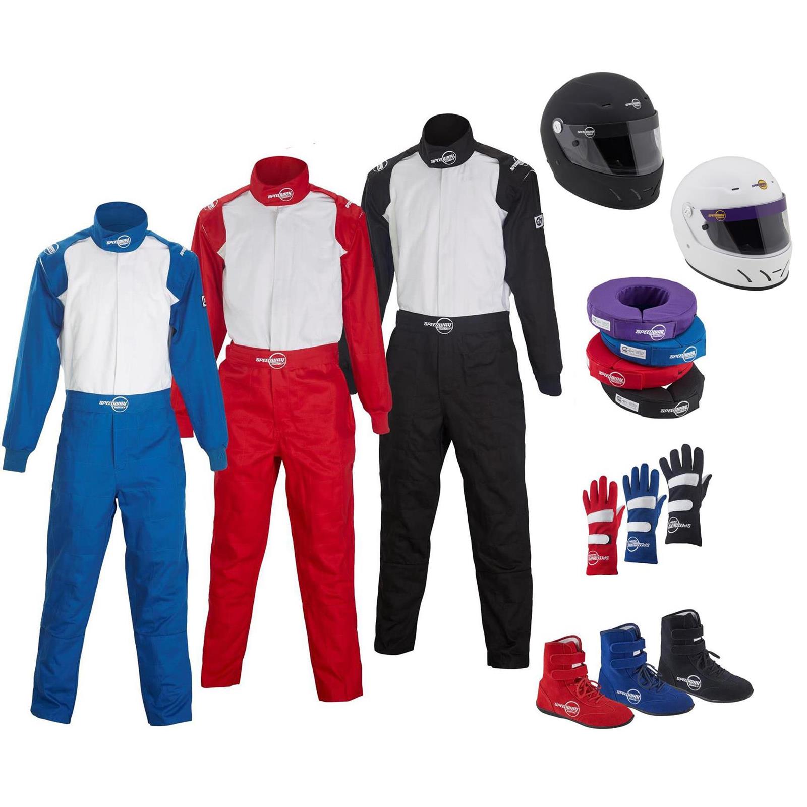 Speedway Motors Single Layer One Piece Racing Suit Combo w/Helmet
