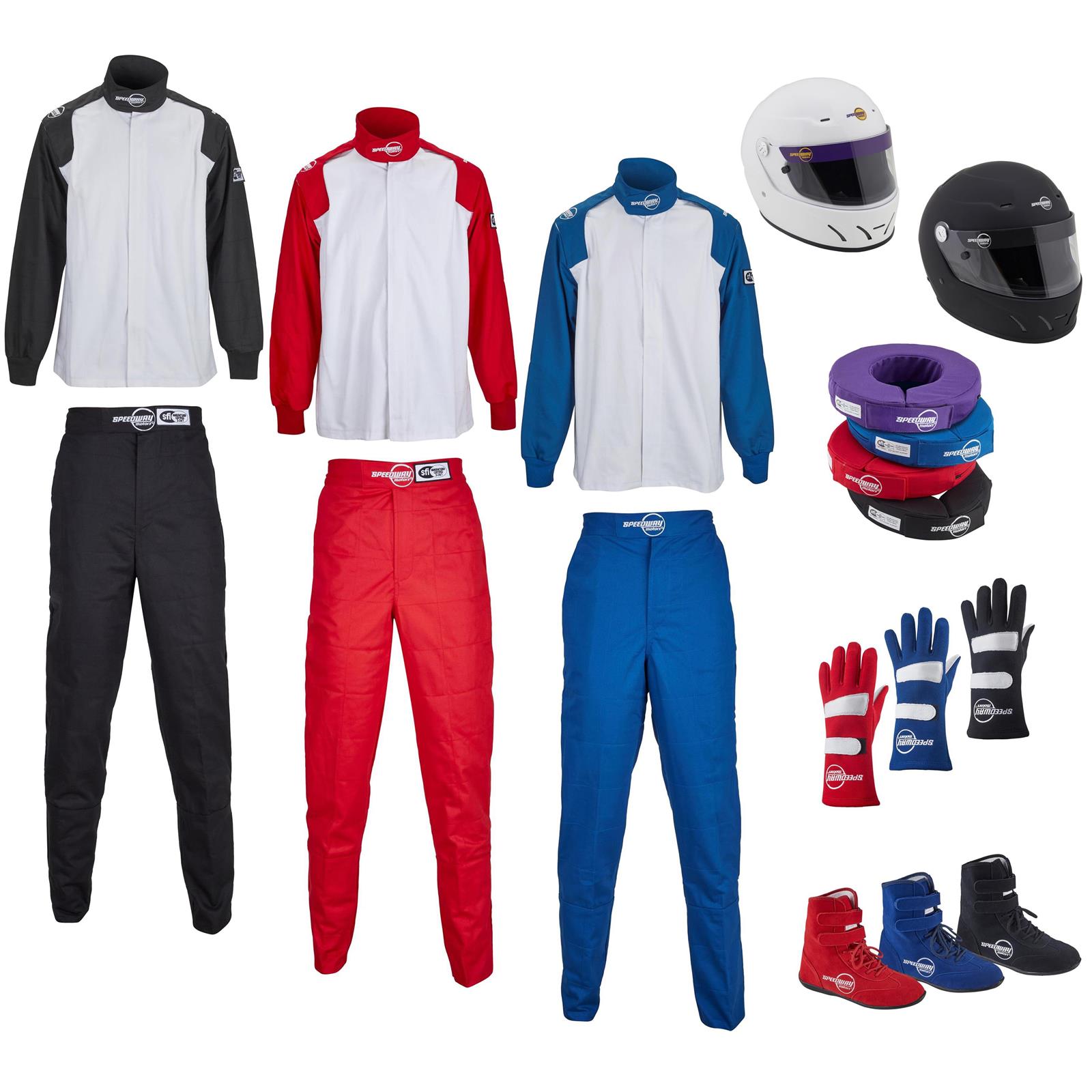Speedway Motors Single Layer Two Piece Racing Suit Combo w/Helmet