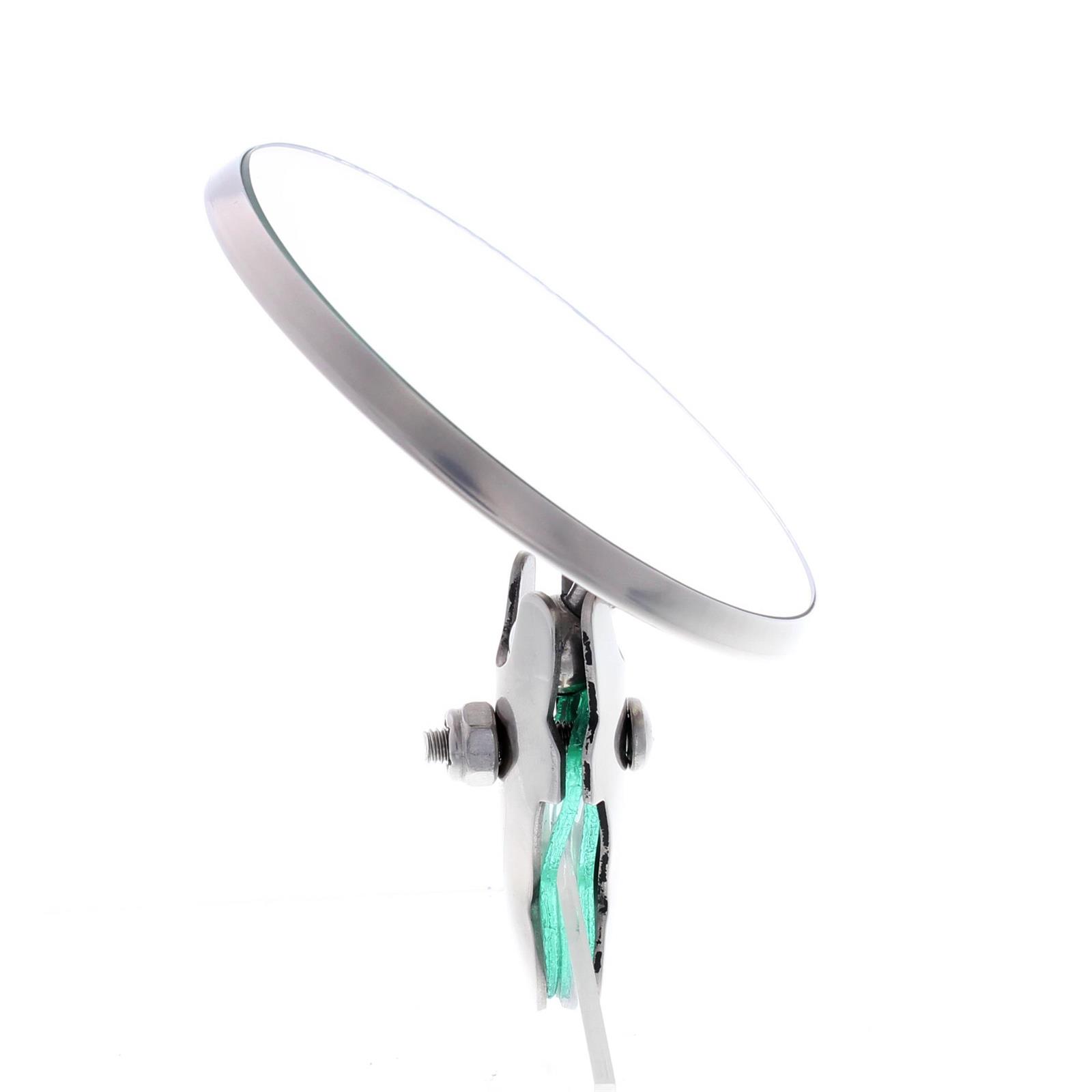 Clamp-On Stainless Window Wind Wing Rear View Mirror, 3.5 Inch