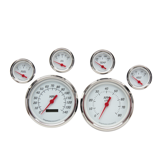 Omega Kustom 6-Gauge Set, Kool White, 4-3/8, Electric