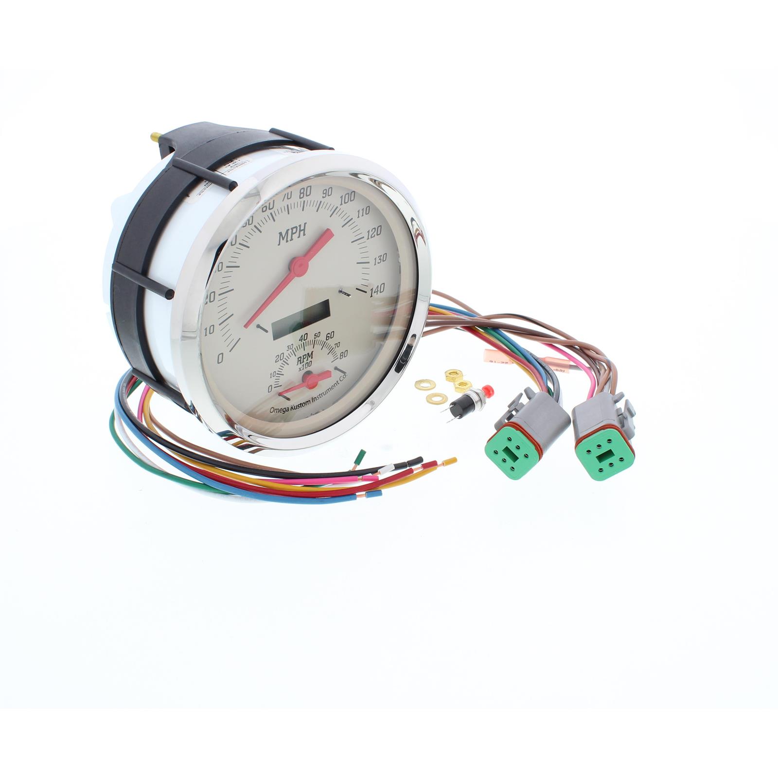 Omega Kustom 5", 140MPH Speedometer, Programmable w/ 8k Tach