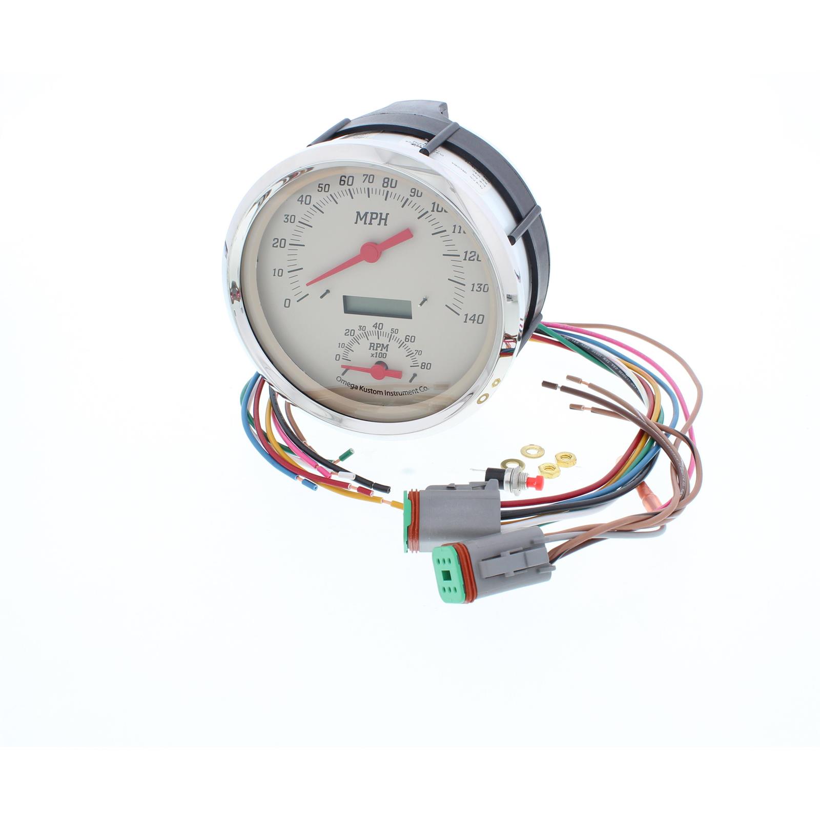 Omega Kustom 5", 140MPH Speedometer, Programmable w/ 8k Tach