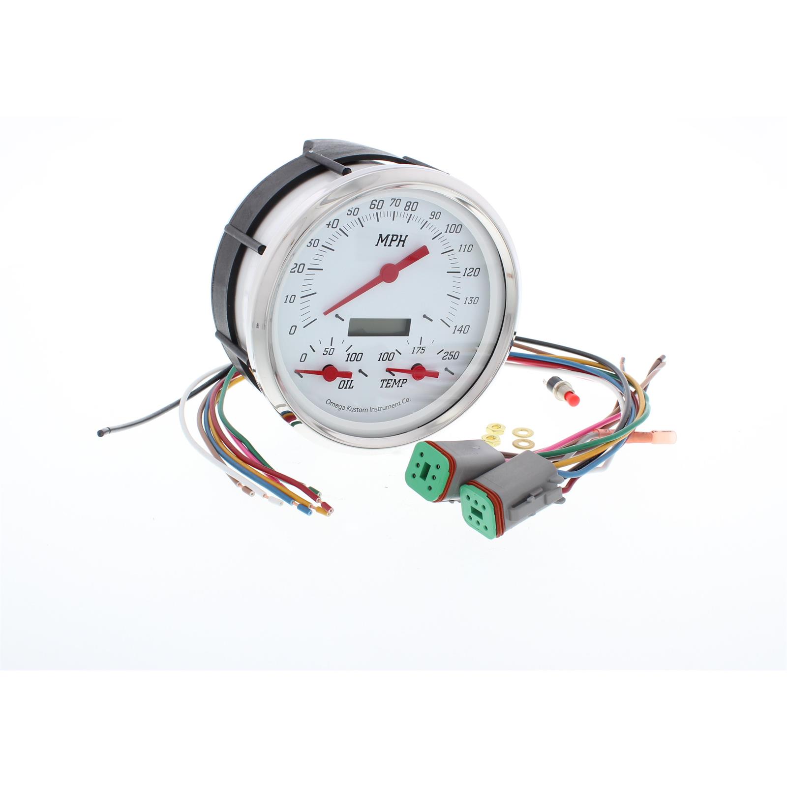 Omega Kustom 5", 140 MPH Speedometer, Programmable 3-N-1 Gauge