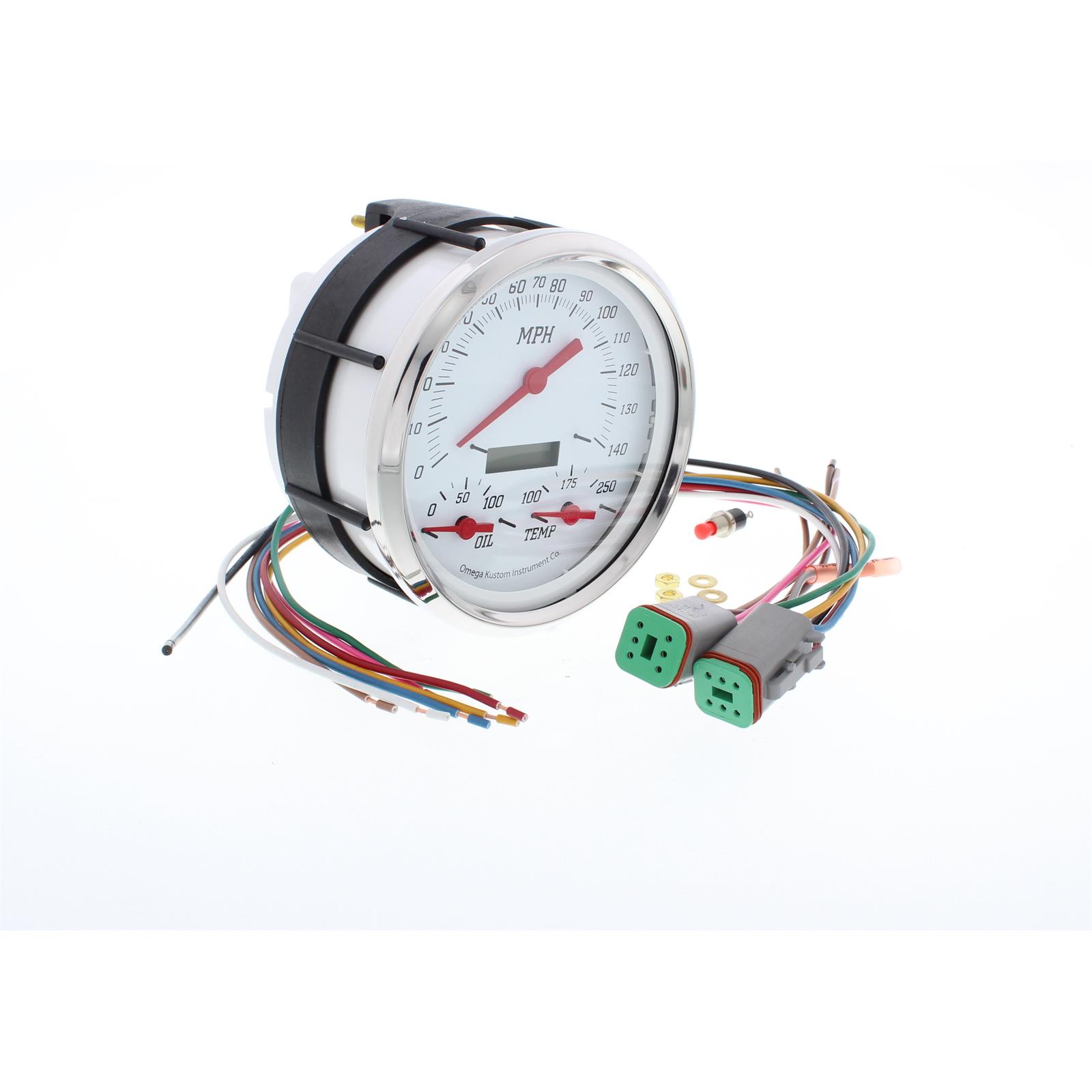 Omega Kustom 5", 140 MPH Speedometer, Programmable 3-N-1 Gauge