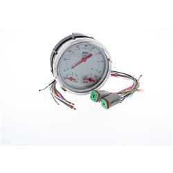 Omega Kustom 5", 8K RPM Tachometer, Silver, 3-N-1 Gauge