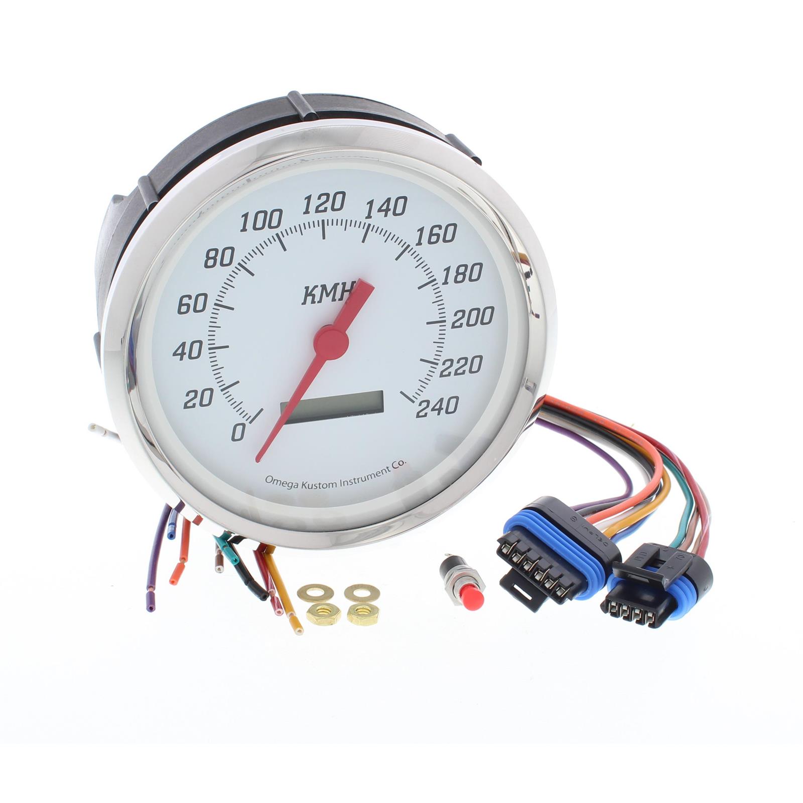 5 Inch 240 KMH Speedometer, White, Programmable