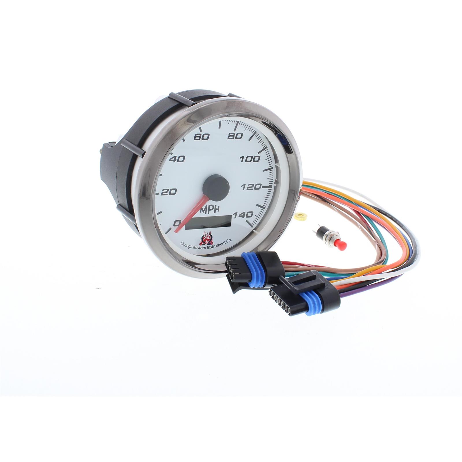 Omega Kustom 4", 140MPH Speedometer, Programmable, Performance