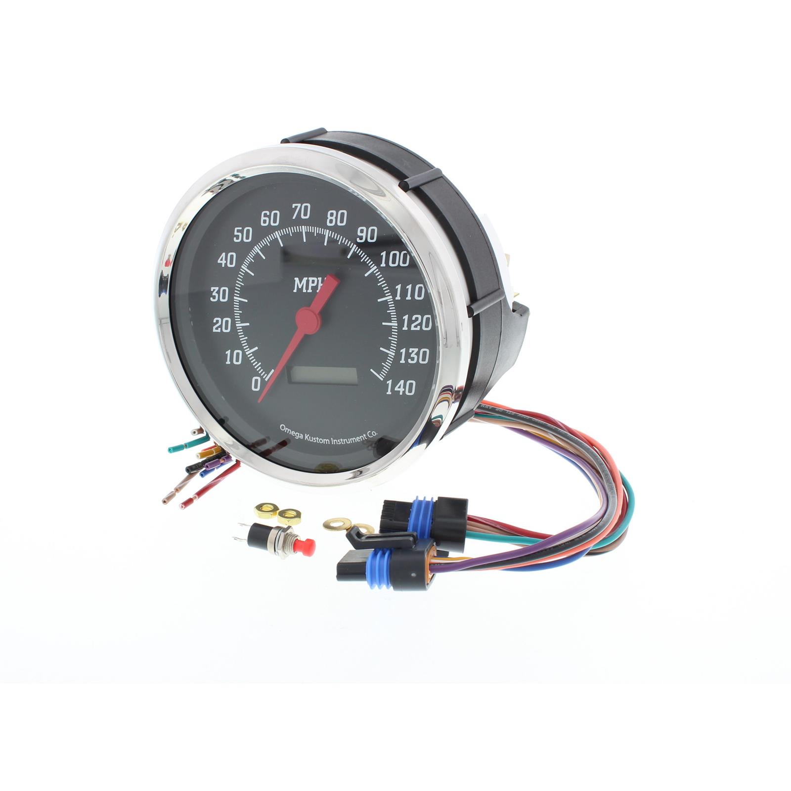 Omega Kustom 5", 140MPH Speedometer, Programmable, Black