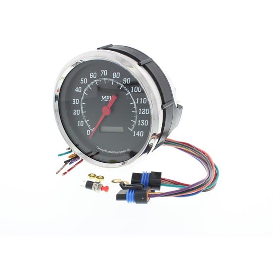 Omega Kustom 5", 140MPH Speedometer, Programmable, Black