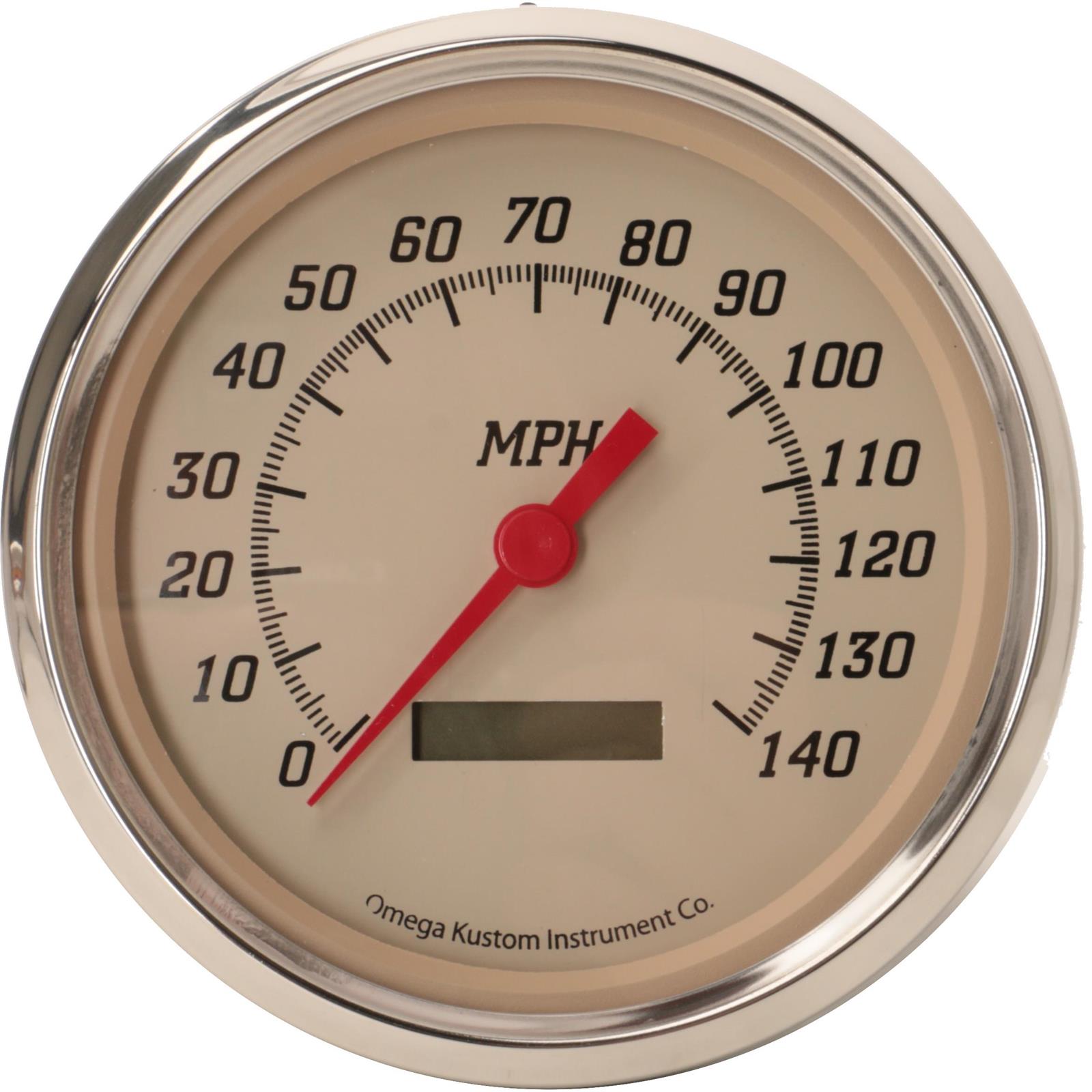 Omega Kustom 5" Programmable Speedometer, Beige