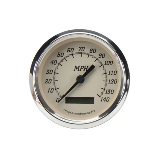 Omega Kustom Speedometer, Timeless Tan, 3-3/8, Electric