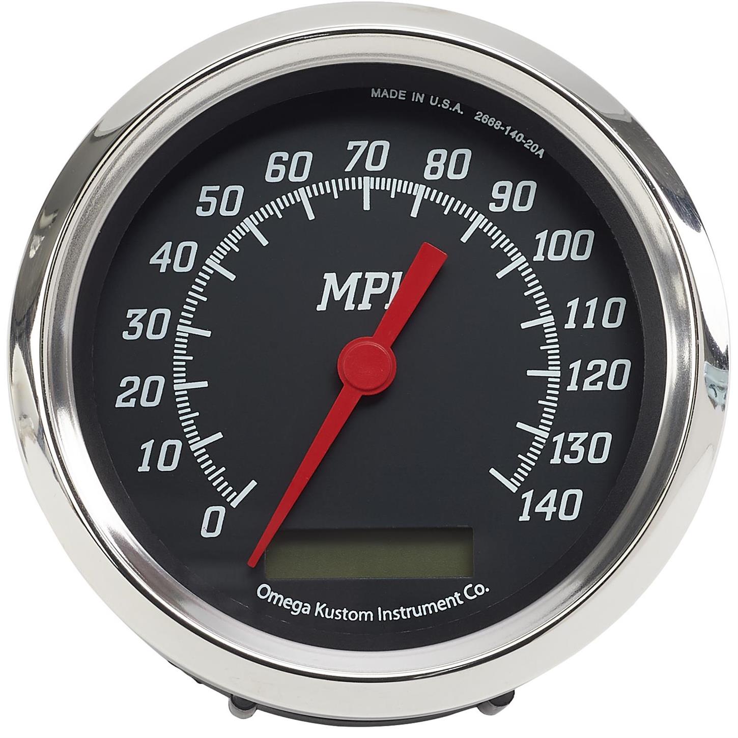 4 Inch Speedometer, 0-140 MPH, Black, Programmable