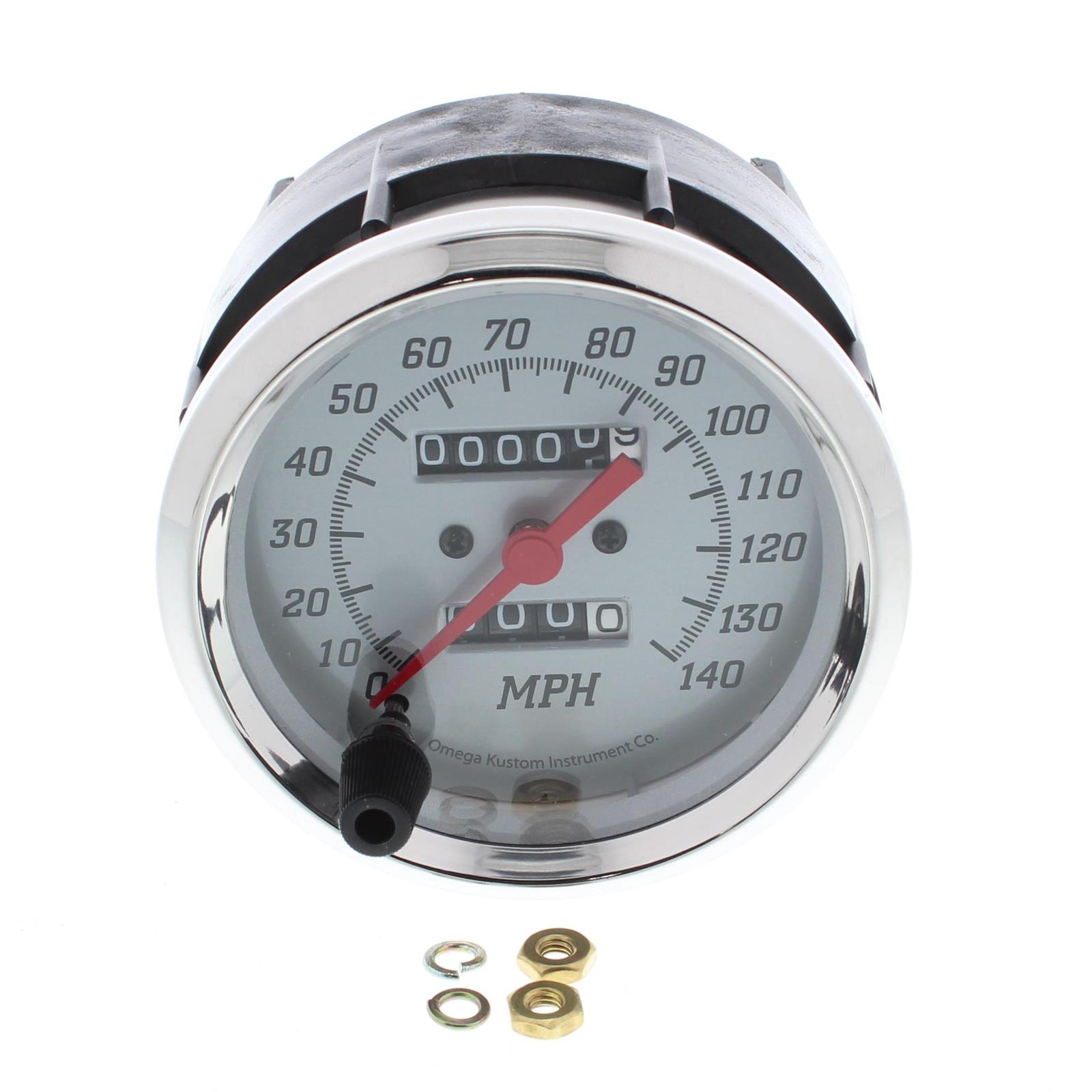 4 Inch Mechanical Speedometer, 140 MPH, Silver