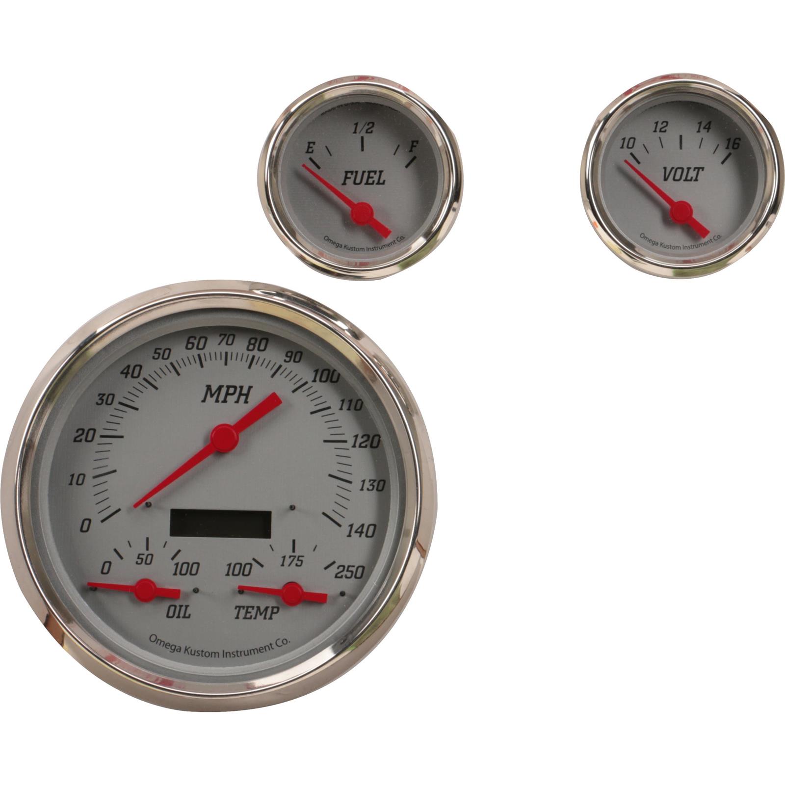 Omega 3 In 1 Gauges, Silver