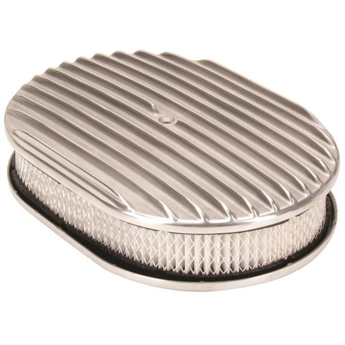Speedway Finned Aluminum Oval Air Cleaner, 12 Inch