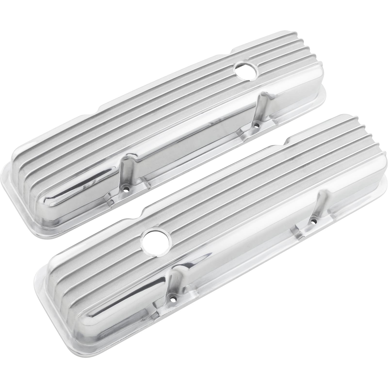 Short Finned Small Block Chevy Valve Covers w/Holes