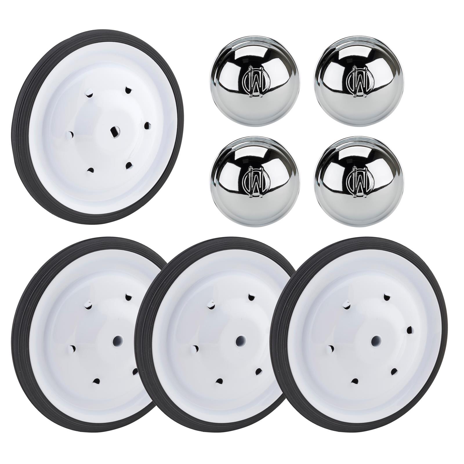 6.5 Inch White Murray Pedal Car Wheel and Tire Kit