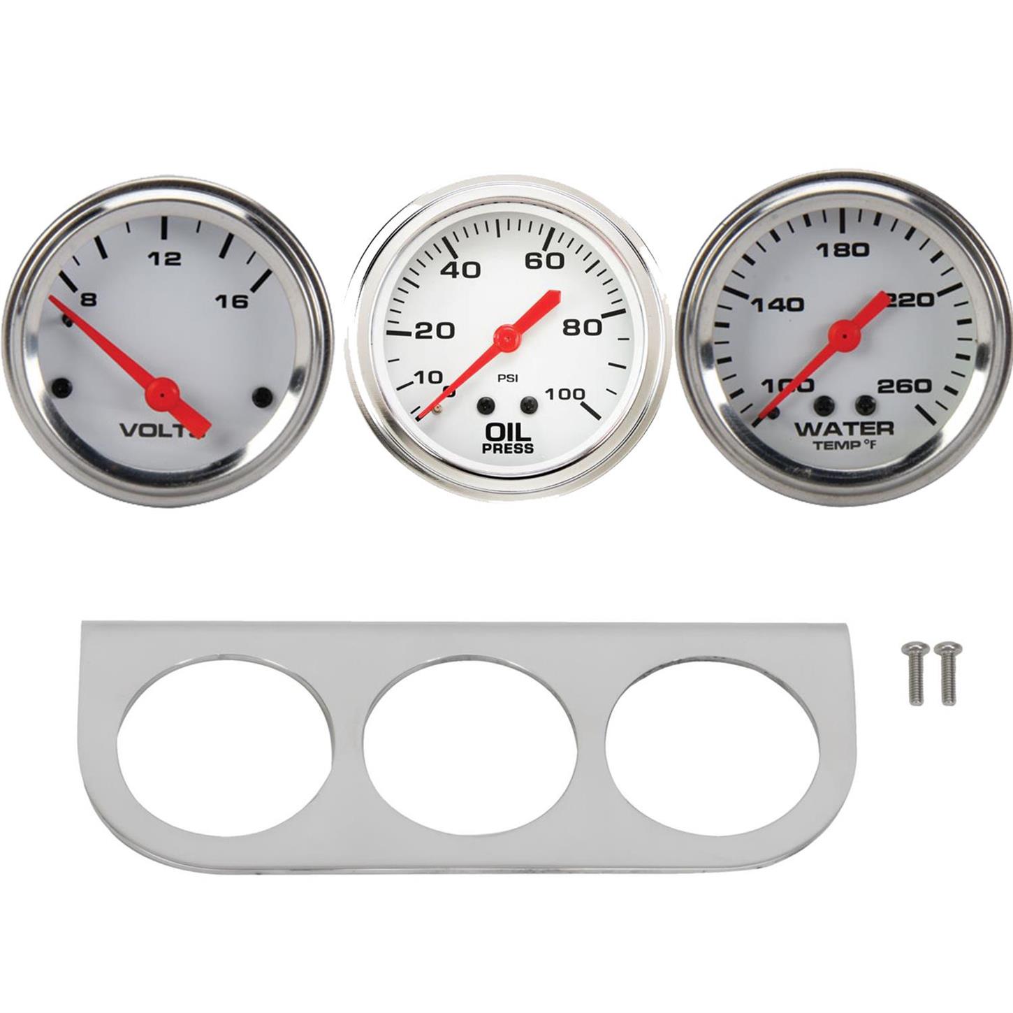 Speedway 3-Gauge Set with Aluminum Panel