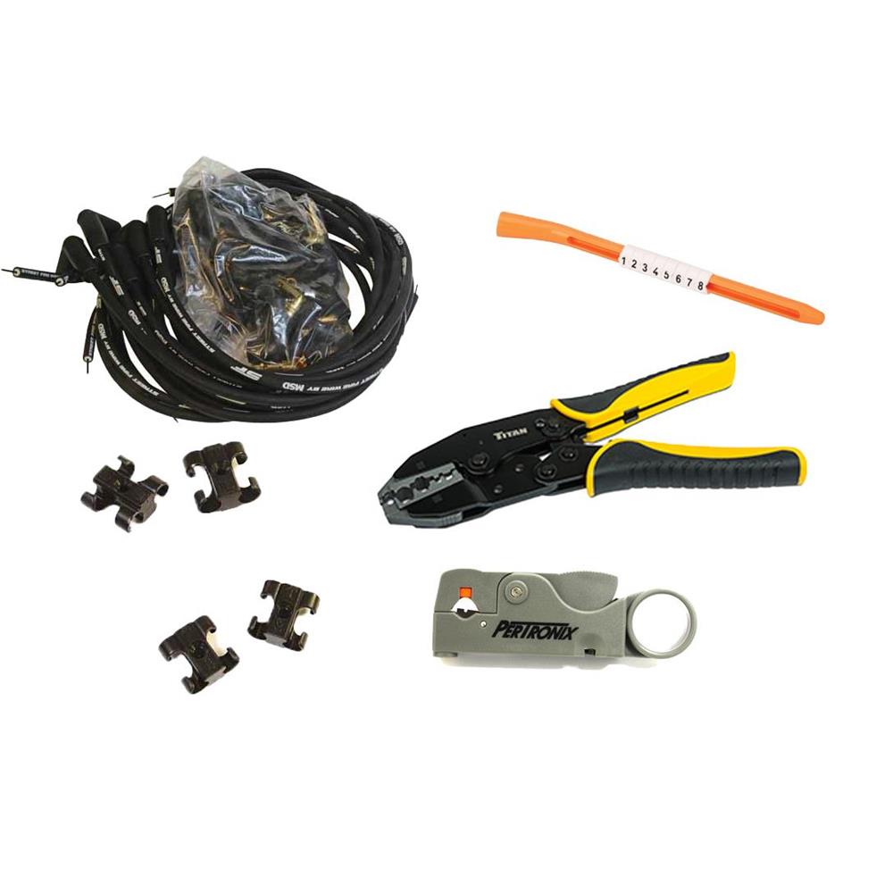 MSD Street-Fire V8 Wire Set and Install Kit, HEI, 90 Deg, Socket