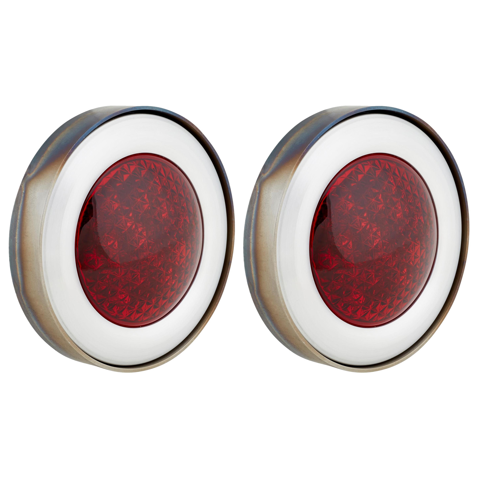 Flush Mount LED Tail/Stop Lights with Billet Aluminum Trim Rings