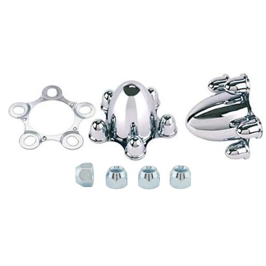 Bullet-Style Spider Cap Wheel Hub Cover Kit, 5 on 4.75 Inch