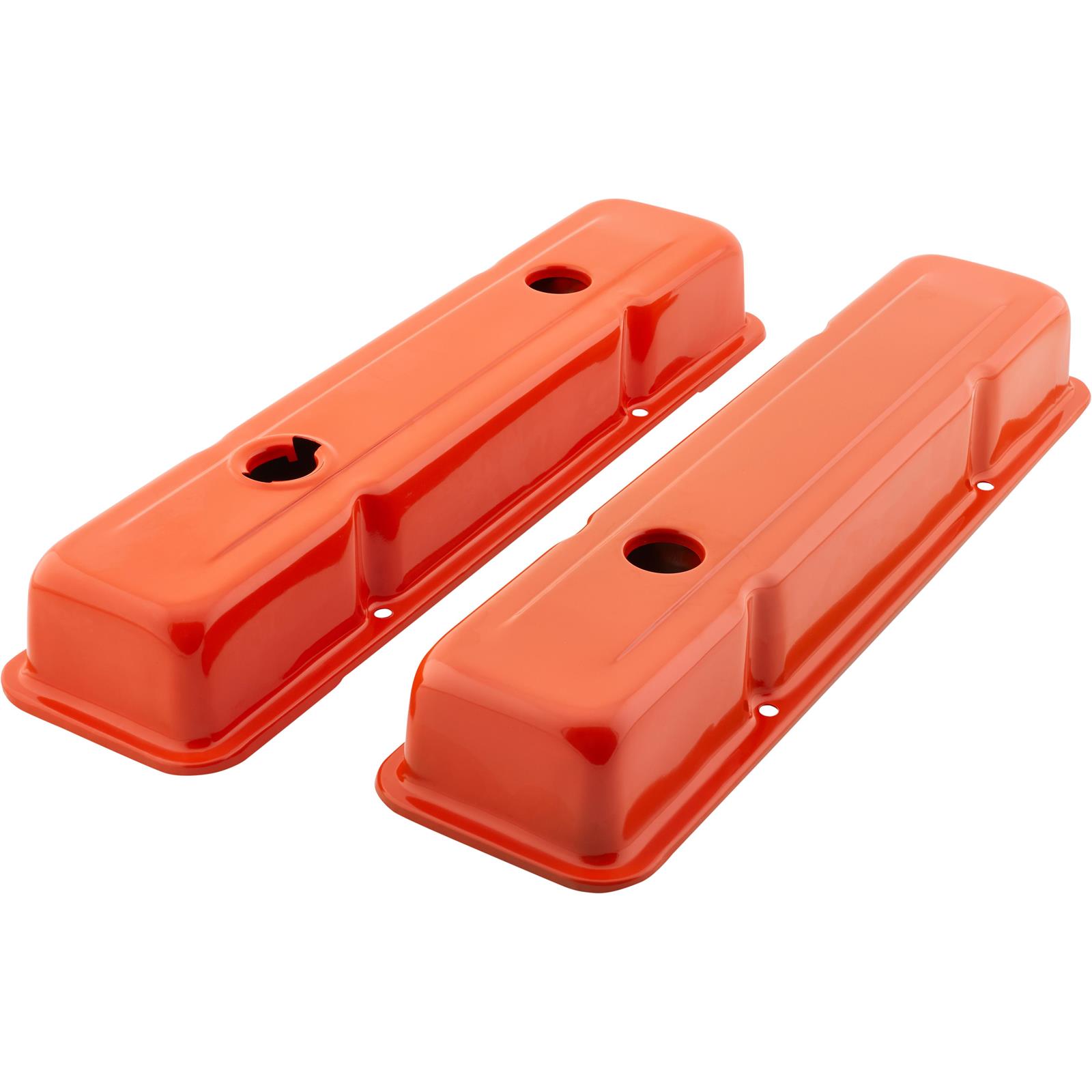 1958-86 SBC OEM Style Steel Valve Covers, Orange