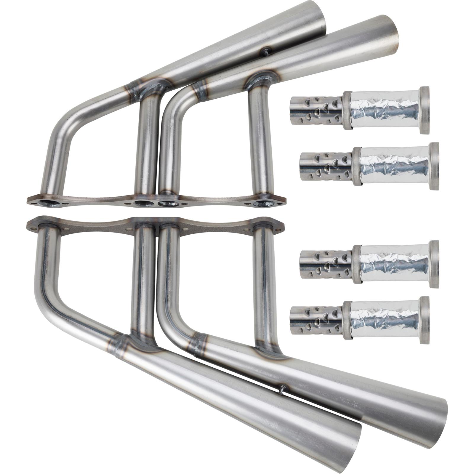 Small Block Chevy Double-Y Stacked Lake Headers w/ Baffle Kit