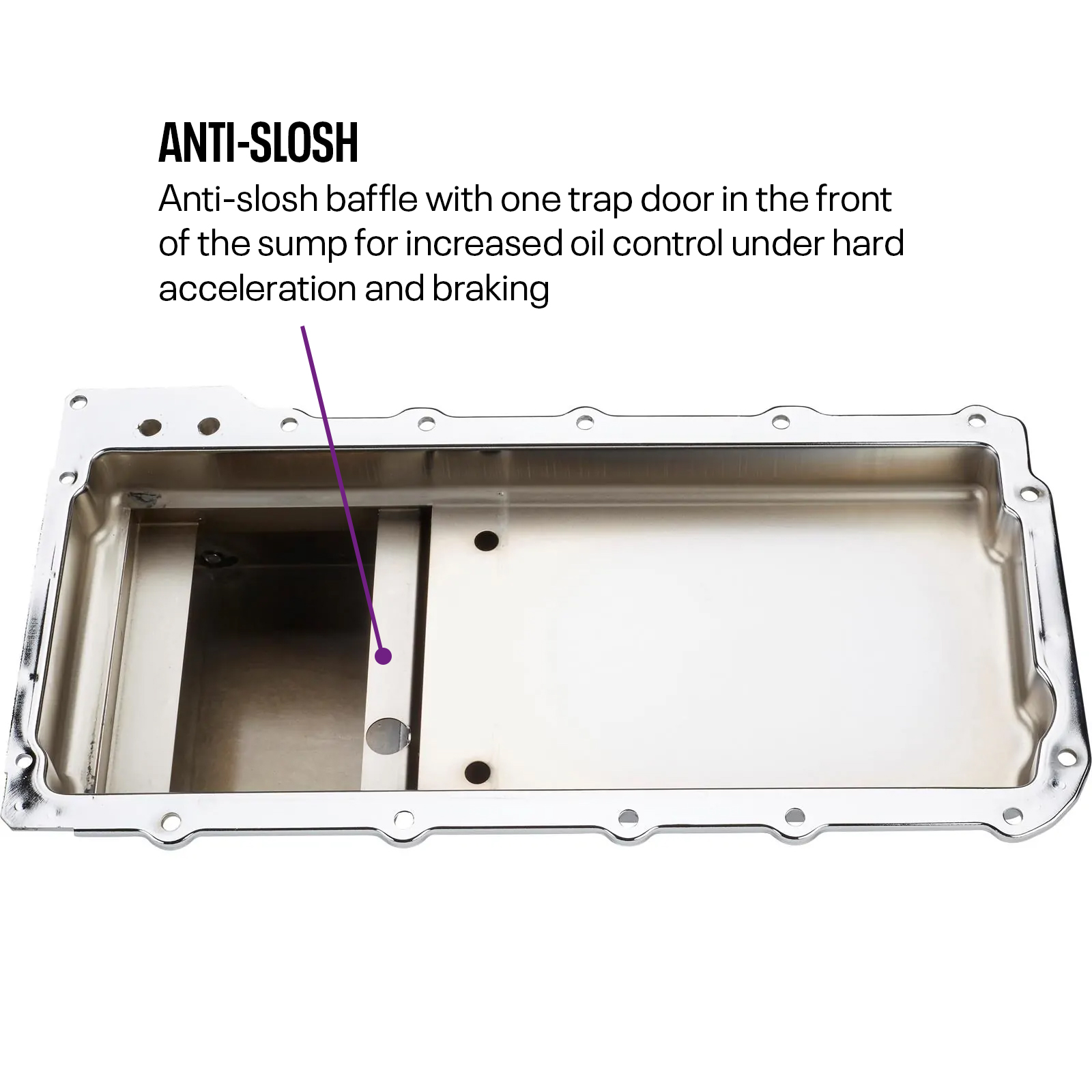 LS Swap Conversion Low Profile Oil Pan Kit Chrome, 90 Degree 10AN